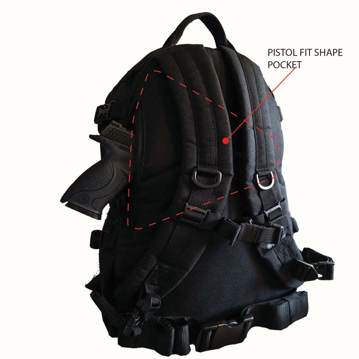 Krevis CCW Tactical Day Pack (Black)